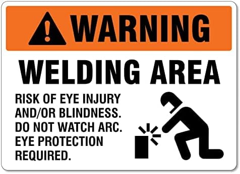 Metal Tin Sign Welding Sign \u2013 Warning Welding Area Welding Signs ...