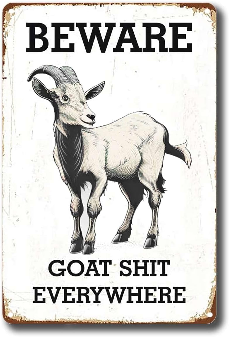 Metal Tin Signs Beware of The Goat Vintage Posters for Bar Home Pub Man ...