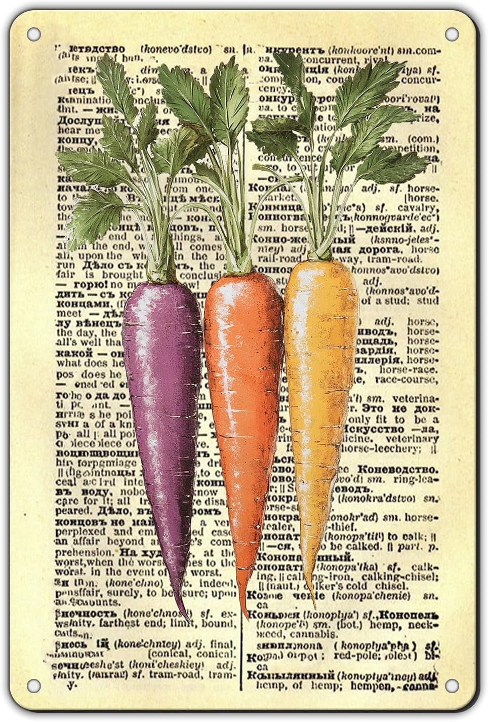 Metal Tin Signs Carrot Metal Sign Carrot Domestic Vegetable Wall Decor ...