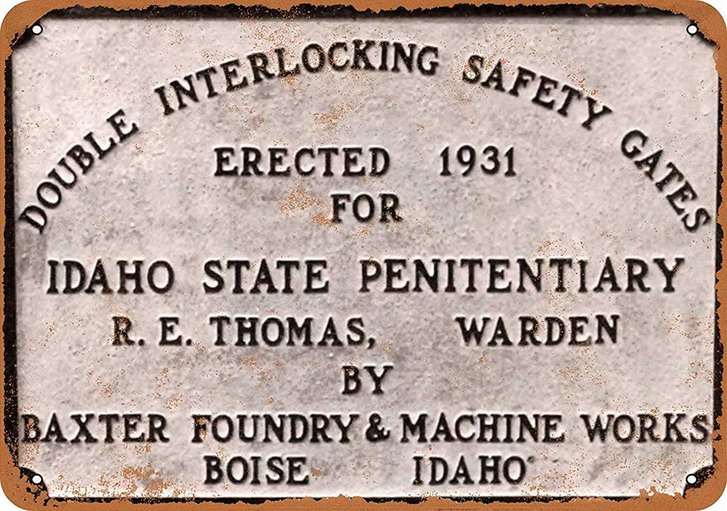 Metal Tin Signs Double Interlocking Safety Gates Erected 1931 Metal ...