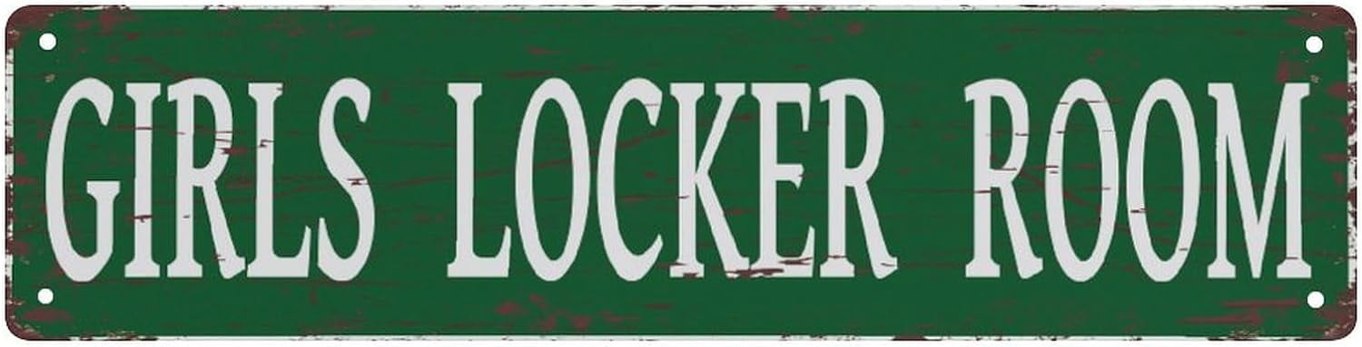 Metal Tin Signs Girls Locker Room Tin Sign, 4X16 Inch Vintage Aluminum ...