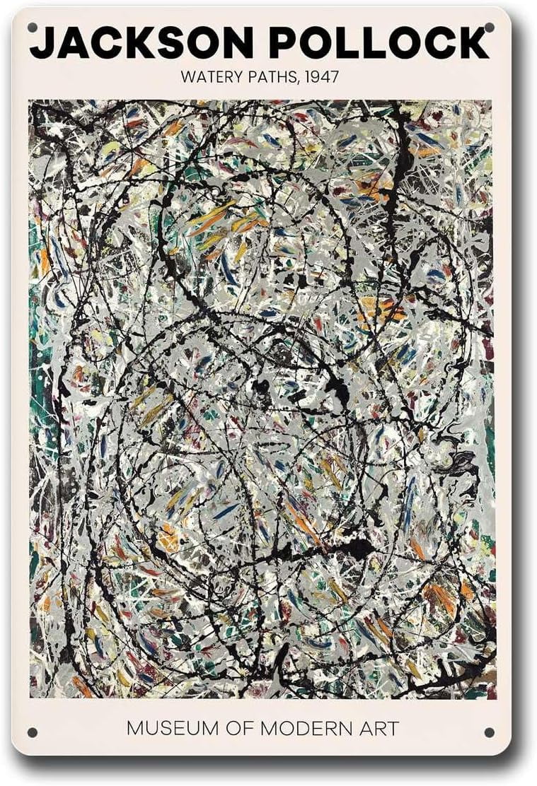 Metal Tin Signs Jackson Pollock Exhibition Pollock Vintage Exhibition ...