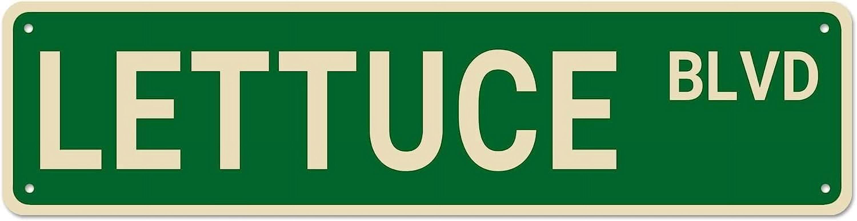 Metal Tin Signs LETTUCE BLVD Retro 4x16Inch Green Office, Bedroom, Bar ...