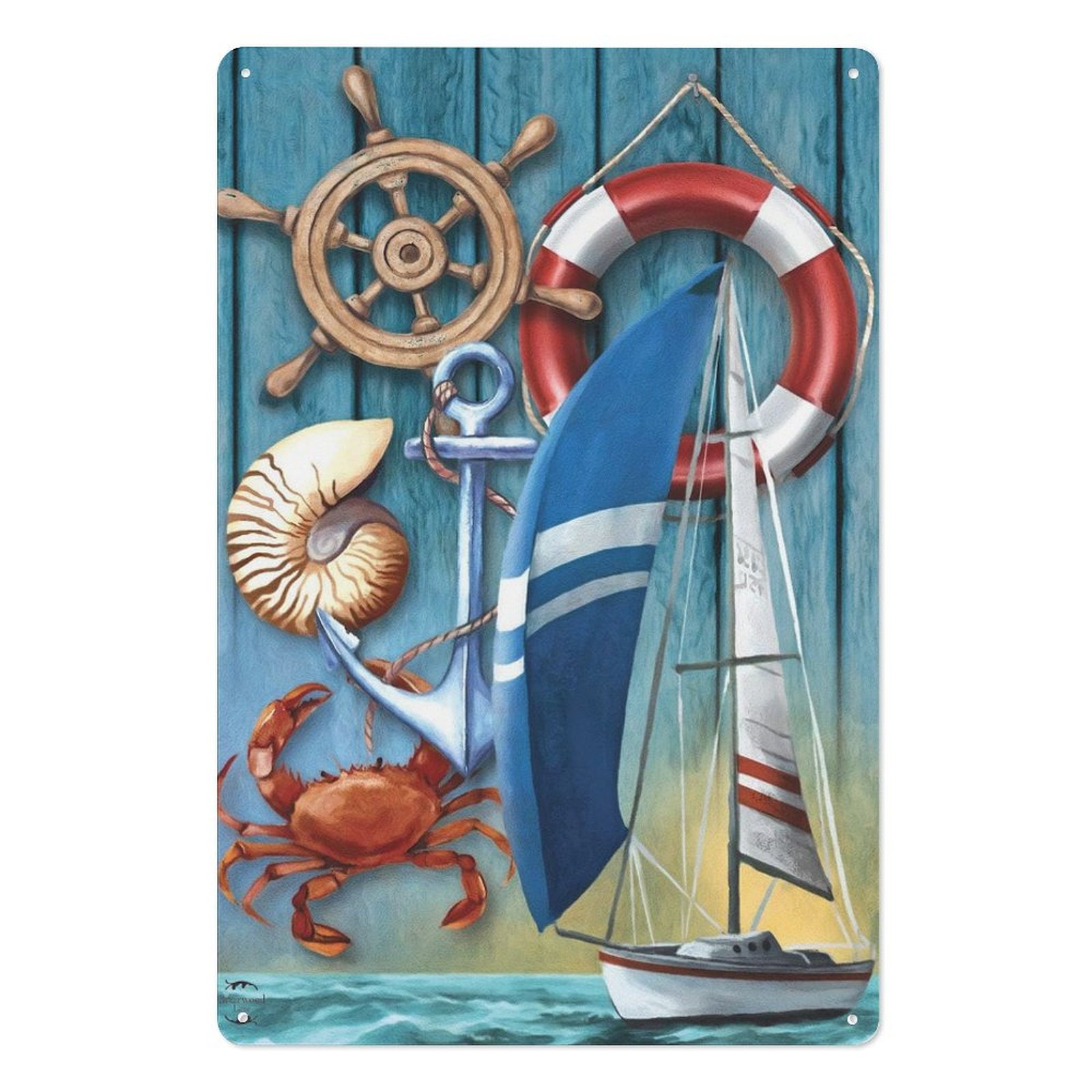 Metal Tin Signs Nautical Adventure Sign Vintage Wall Decor Tin Sign ...