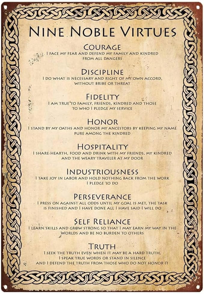 Metal Tin Signs Nine Noble Virtues Sign Decor 9 Noble Virtues Wallpaper ...