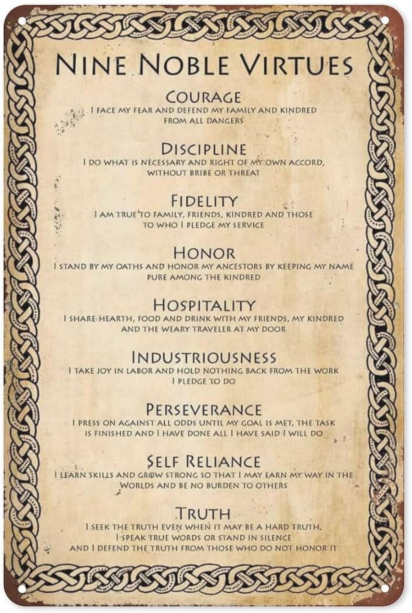 Metal Tin Signs Nine Noble Virtues Sign Decor 9 Noble Virtues Wallpaper ...