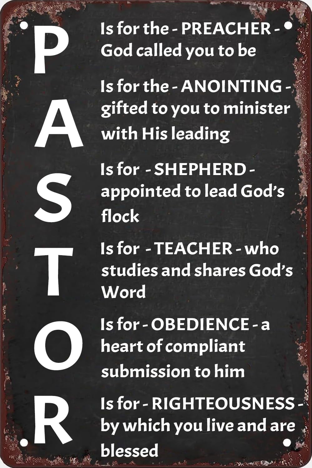 Metal Tin Signs Pastor Definition A Great Appreciation Gift for ...