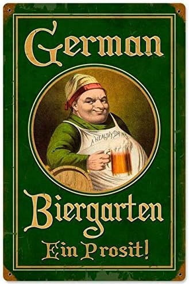 Metal Tin Signs Retro German Biergarten Vintage Tin Sign Metal Signs ...
