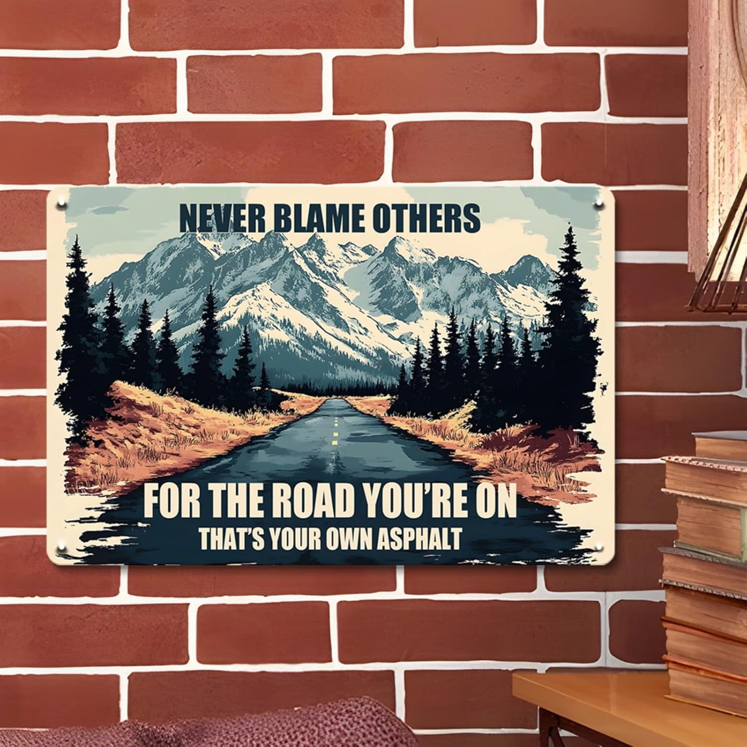 Metal Tin Signs Vintage Decorative Snowy Mountain Posters Wall Art ...