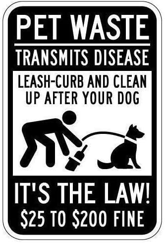 Metal Tin Signs Wall Decor Metal Sign Pet Waste Clean Up After Your Dog ...