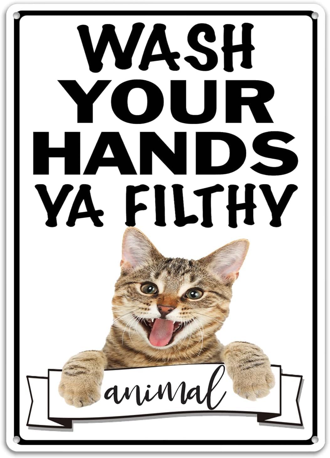 Metal Tin Signs Wash Your Hands Ya Filthy Animal Funny Vintage Tin Sign ...