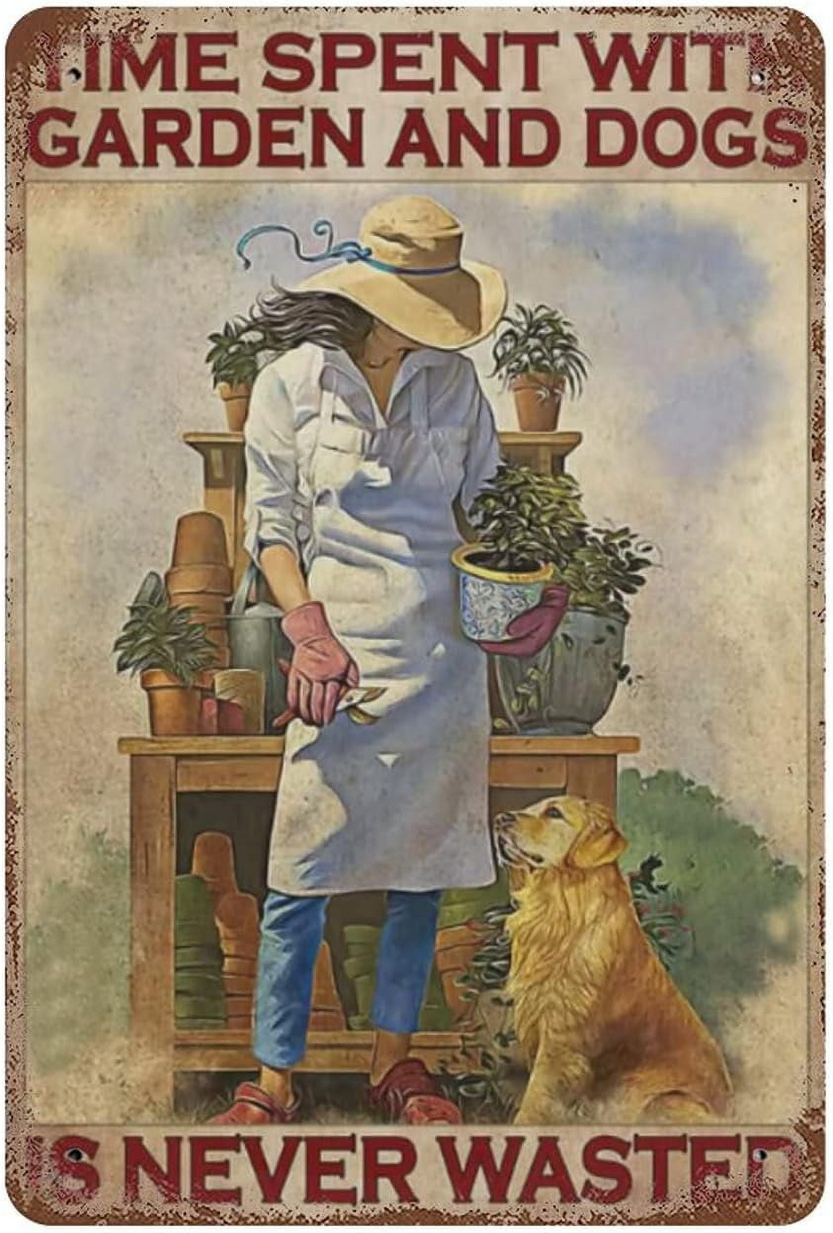 Metal Tin Vintage Sign Gardening Metal Poster Time Spent with Garden ...