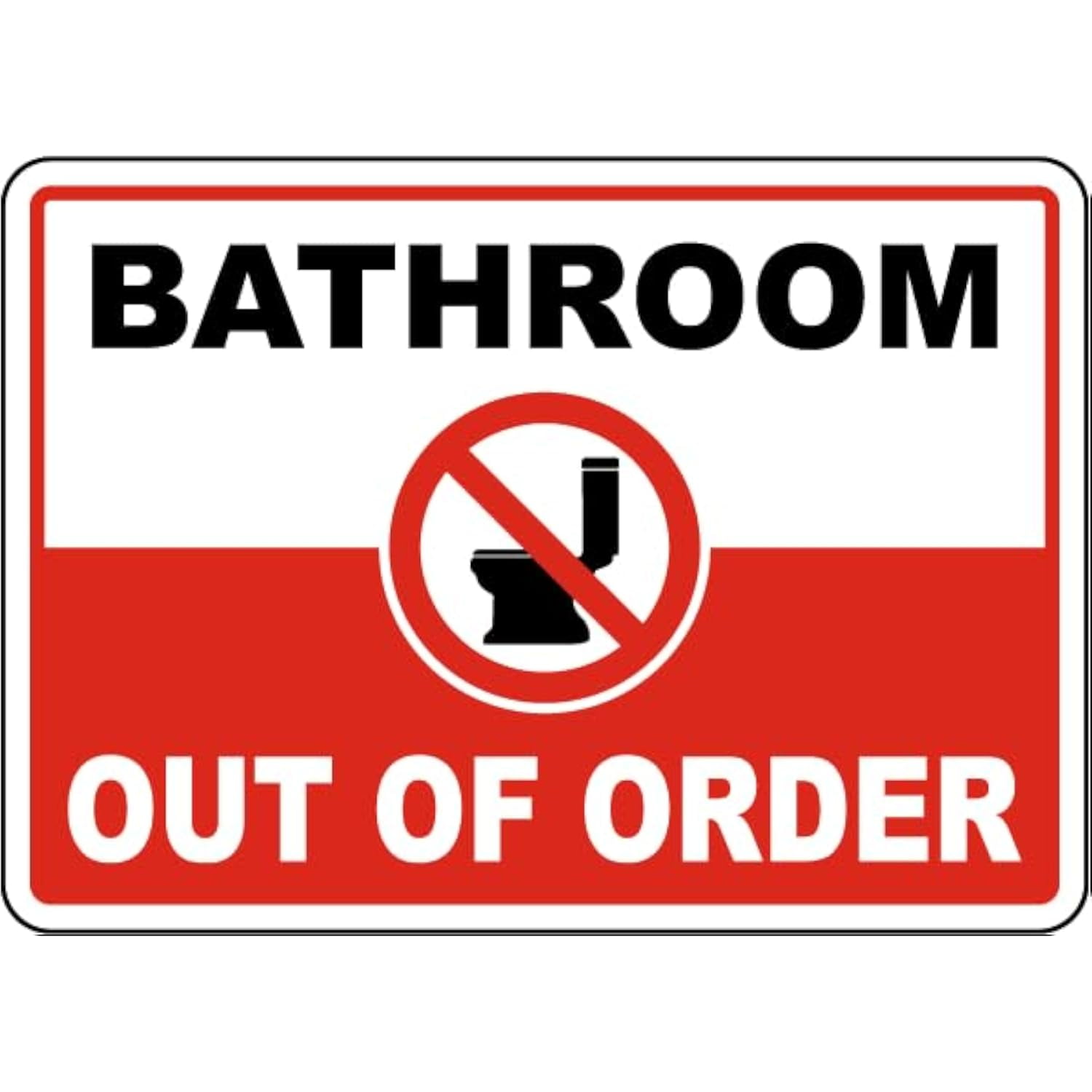Metal Tin Warning Sign Bathroom Out Of Order Aluminum Safety Signs for ...