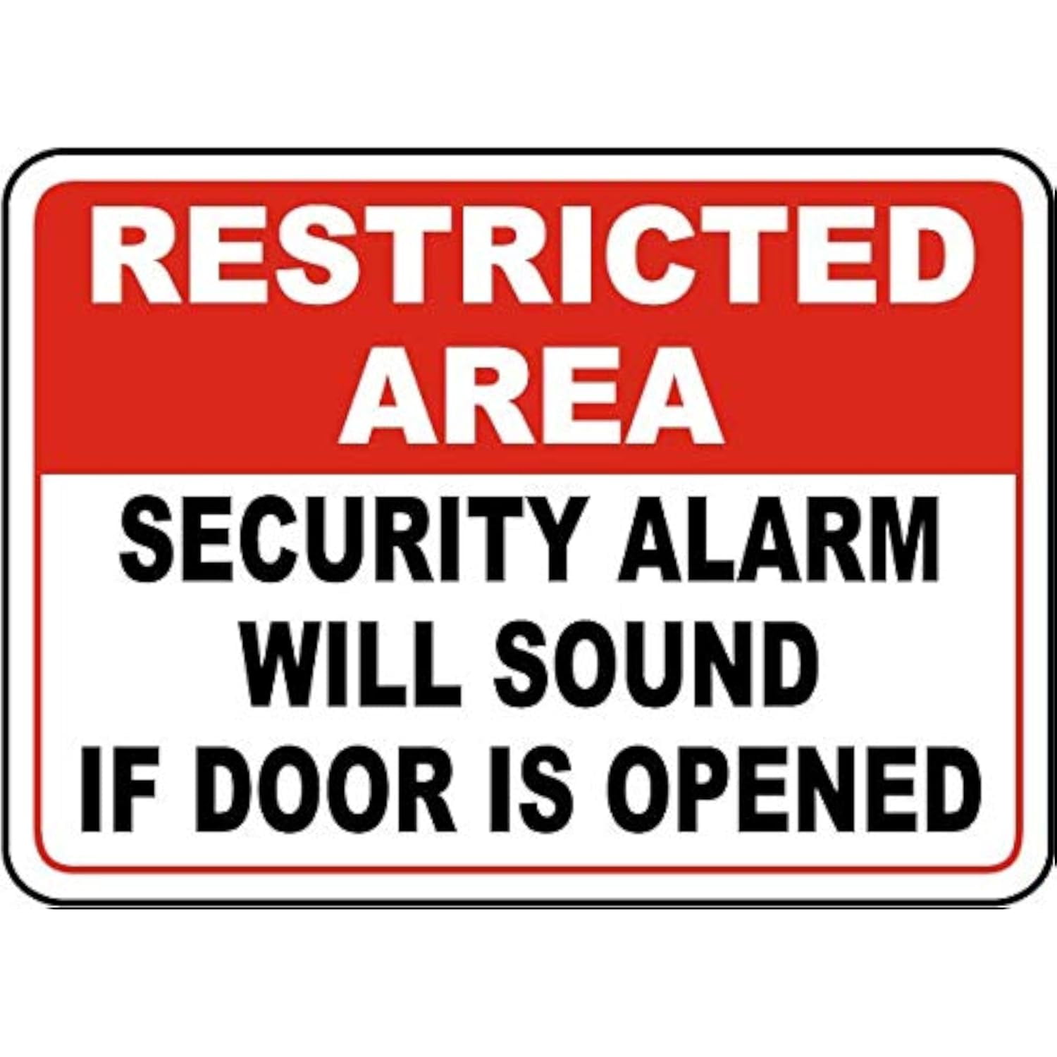 Metal Tin Warning Sign Restricted Area Security Alarm Will Sound If ...