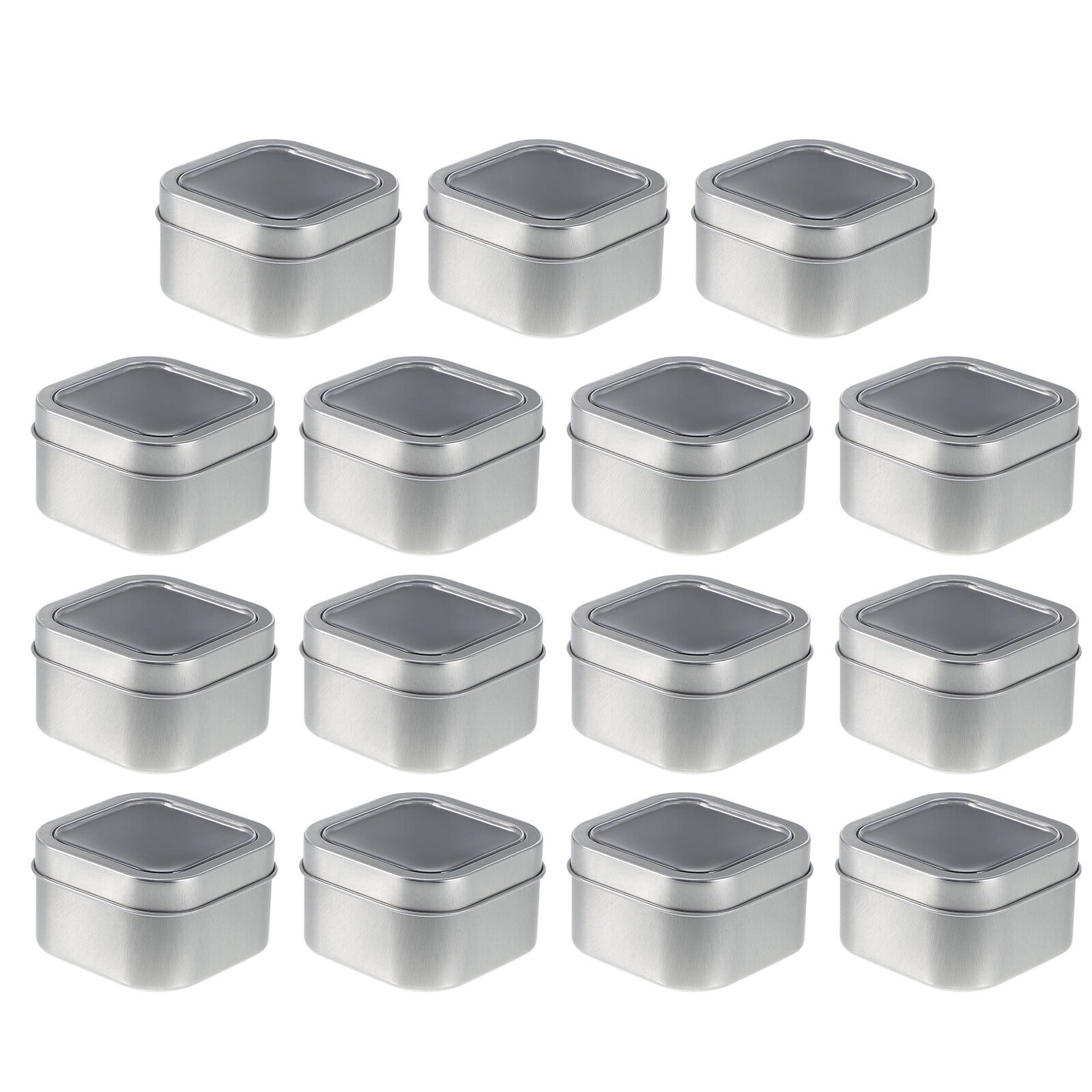 Tins Tin Metal Candle Square Tea Storage Lids Candy Jars Containers ...