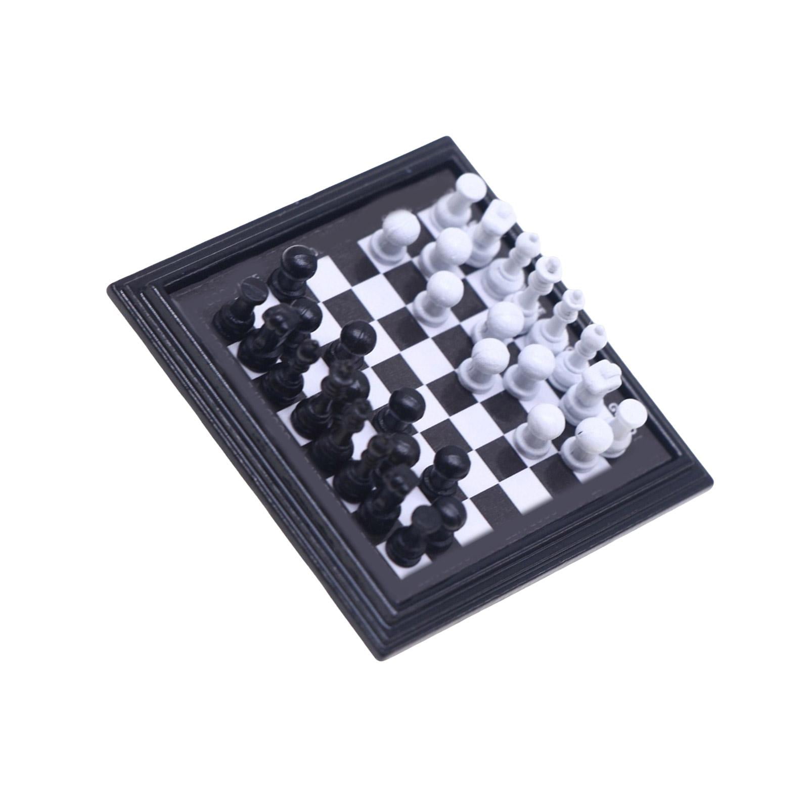 Metal Tiny Chess Game Board Collectible Dollhouses Decors Portable ...