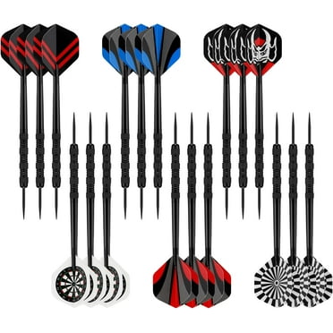 WINSDART Steel Tip Darts Set 12 Pack 22 Grams with 2 Style Flights and ...