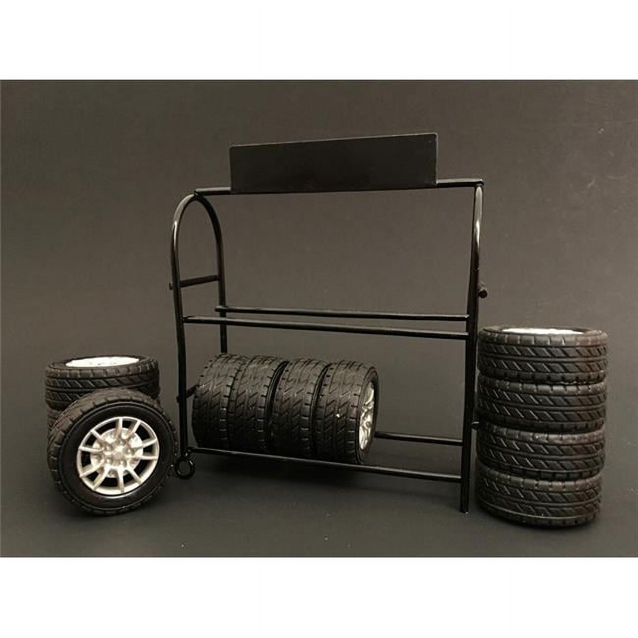 Metal Tire Rack with Rims & Tires for 1 isto 24 Diecast Model Car ...