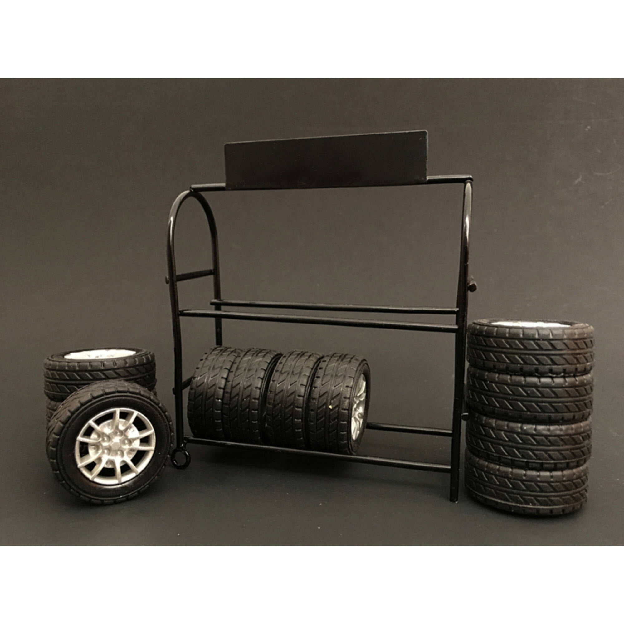 Metal Tire Rack with Rims and Tires for 1/24 Scale Models by American ...