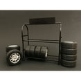 Metal Tire Rack with Rims and Tires for 1/24 Scale Models by American ...