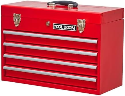 Metal Tool Box with 4 Drawers Portable Steel Tool Chest with Metal ...