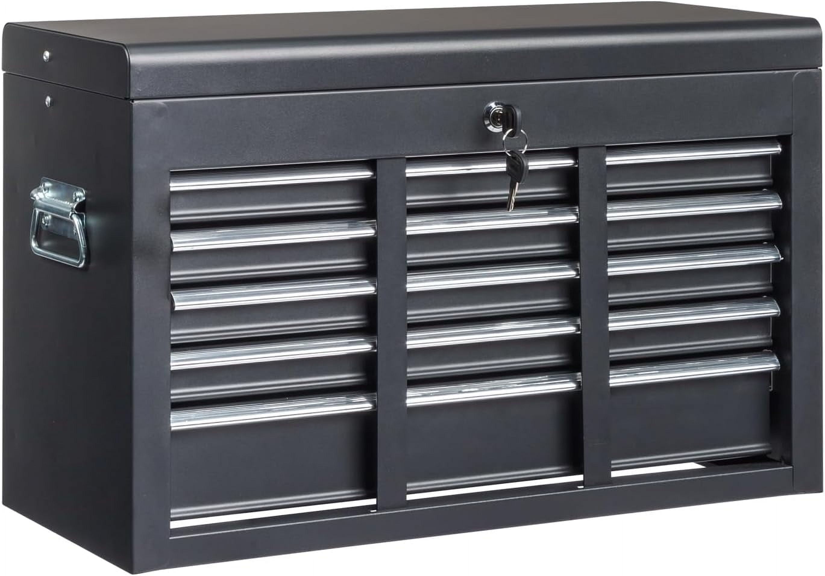 Metal Tool Box, 5-Layer Drawers & Top Storage Tray Tool Box with Lock ...