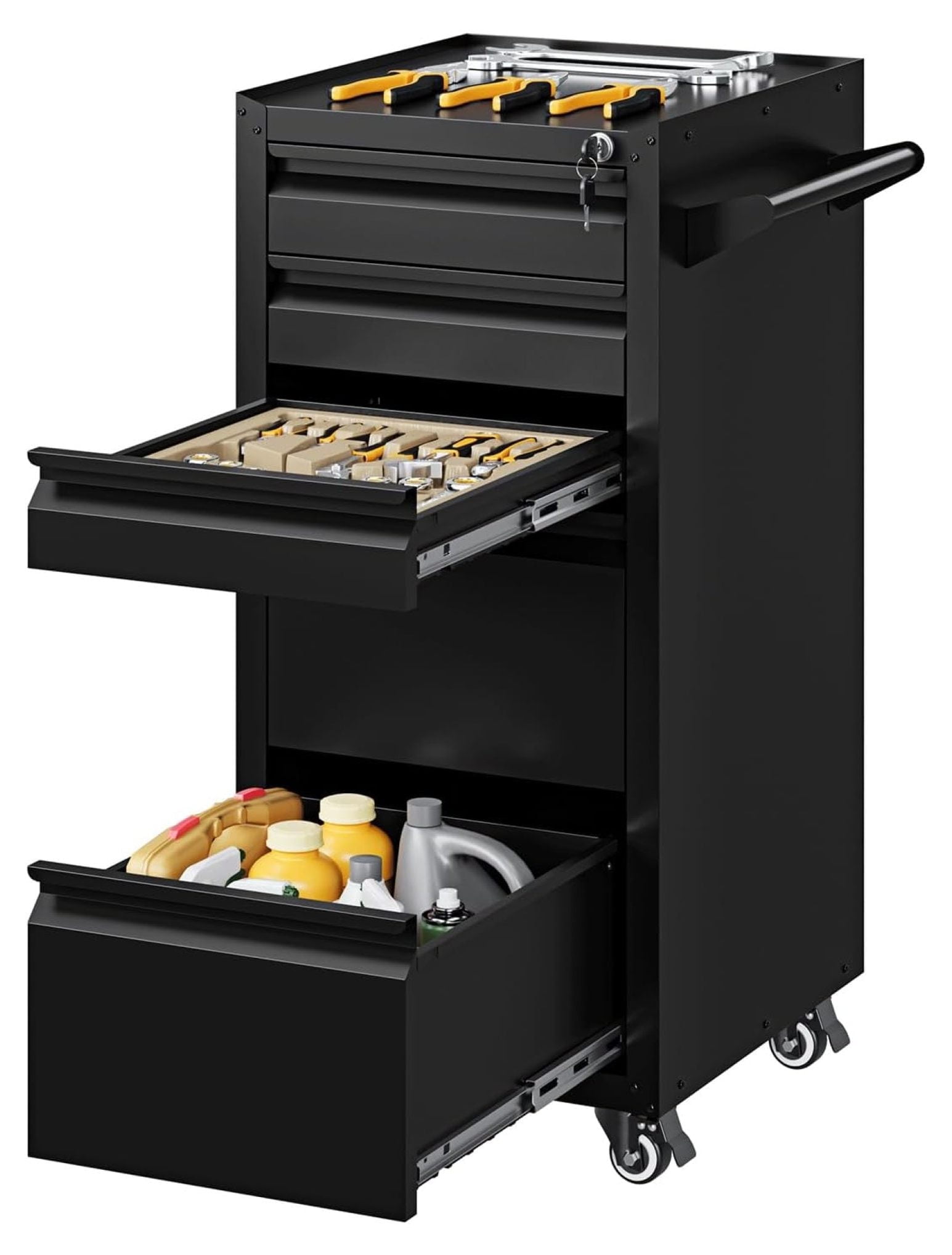 Rolling Tool Storage Cabinet, 5 Drawer with Wheels and Lock - Walmart.com