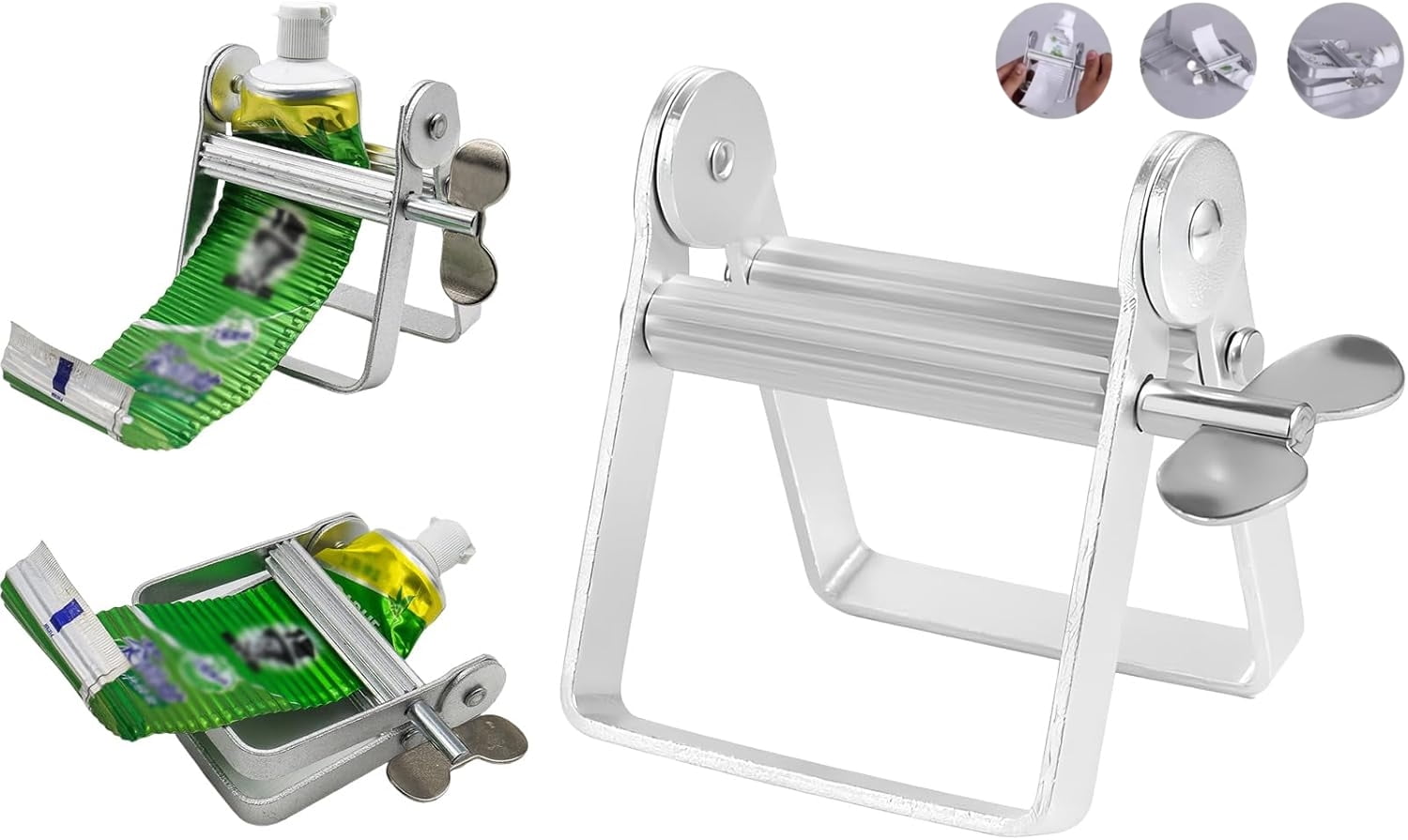 Metal Toothpaste Squeezer - Double Rollers Heavy-Duty Aluminum Tube ...