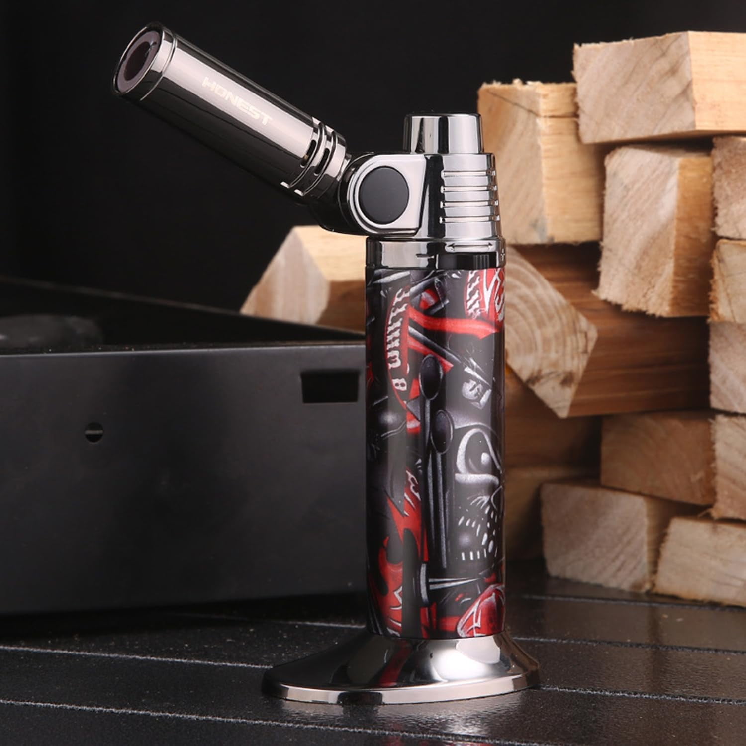 Metal Torch Lighter, Adjustable Base Polished Windproof Refillable ...