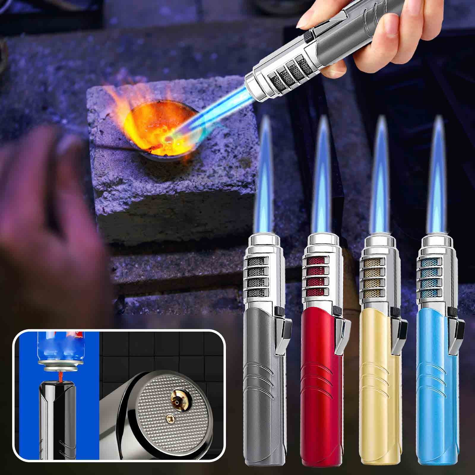 Metal Torch Lighter for BBQ & Kitchen | Refillable Butane Direct Blue ...