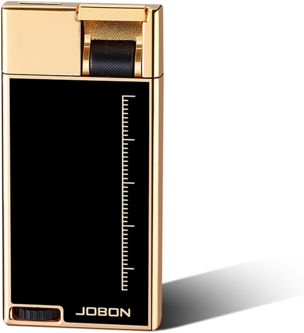 Metal Torch Lighter, Flat Cuboid Polished Windproof Refillable Butane ...