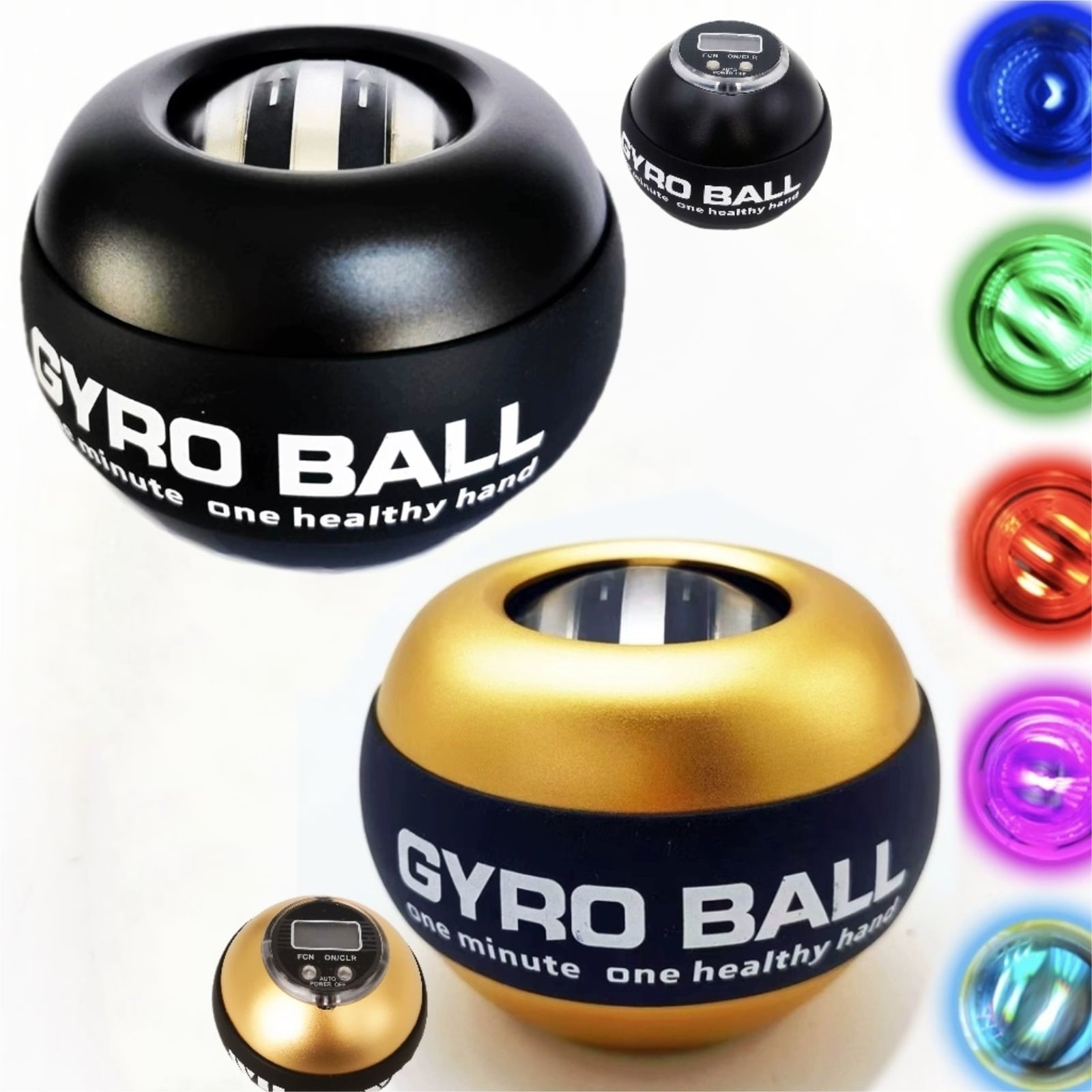 Metal Torque Ball Hand Exerciser - Gyro Wrist Trainer with LED Counter ...