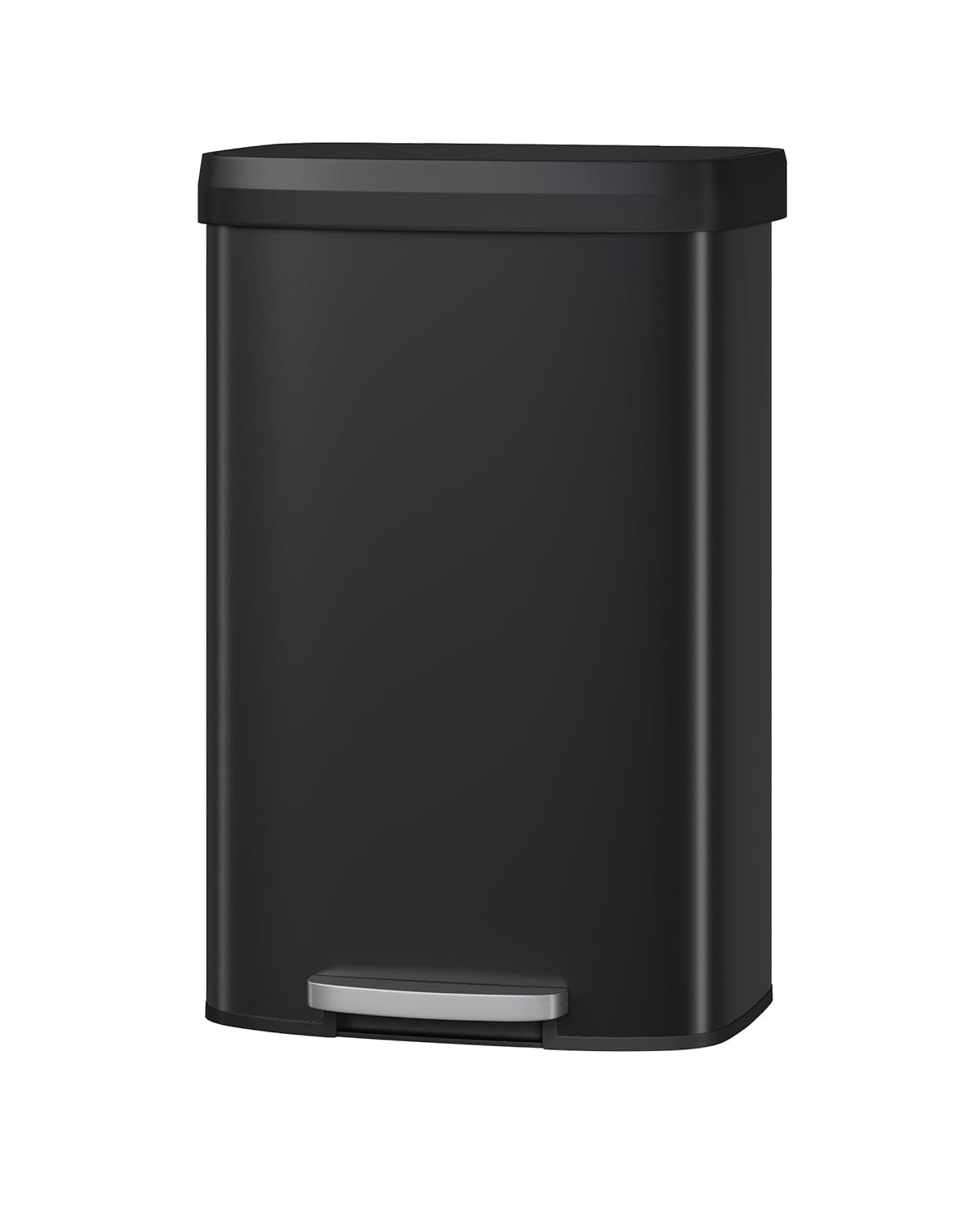 Metal Trash Can,Rectangular Trash Can With Soft-Close Foot Pedal & Lid ...