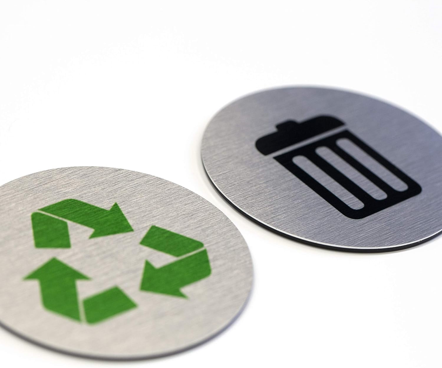 Metal Trash & Recycling Signs | Garbage & Recycling Bin Marker | Set of ...