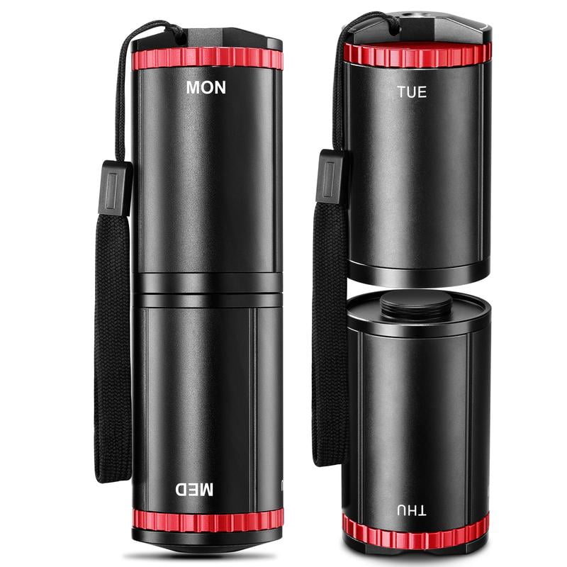 Metal Travel Pill Organizer, Portable EDC Arthritis Friendly Weekly ...