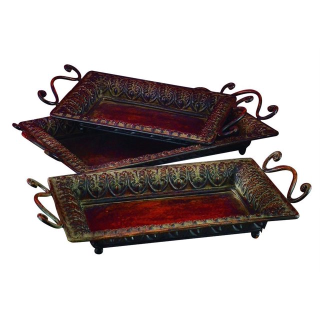 Metal Tray Set Of 3 To Serve In Style - Walmart.com