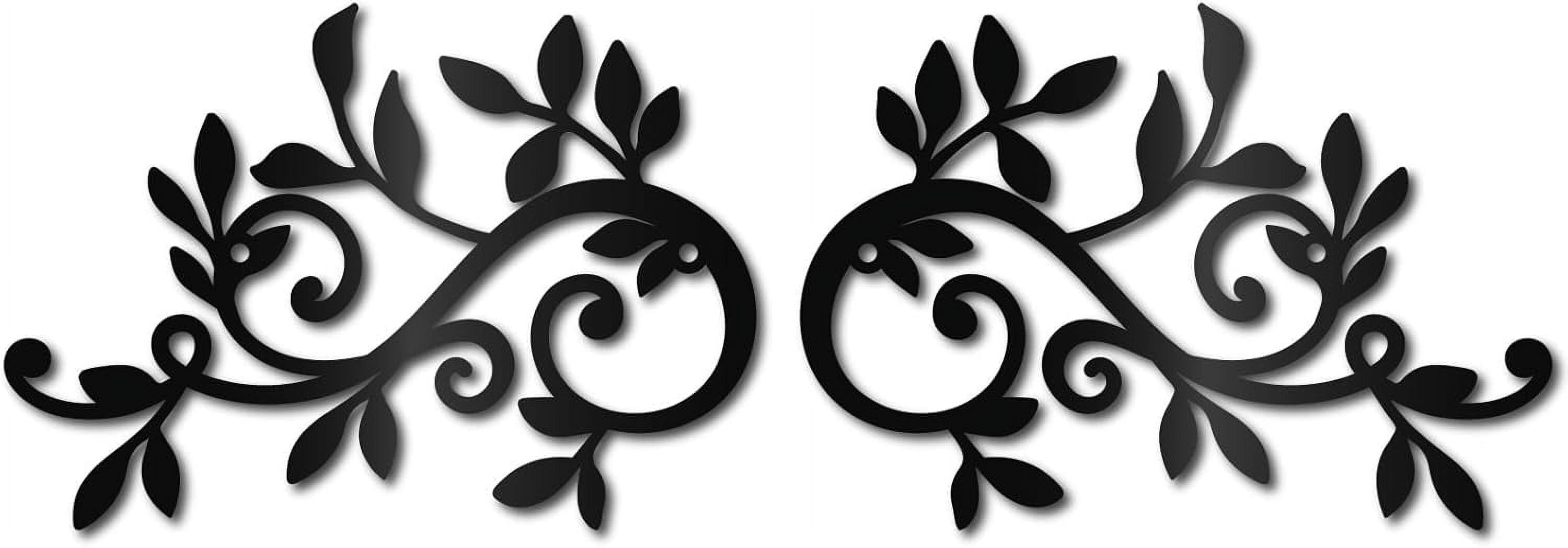 Metal Tree Leaf Wall Decor Vine Olive Branch Leaf Wall Art Double ...