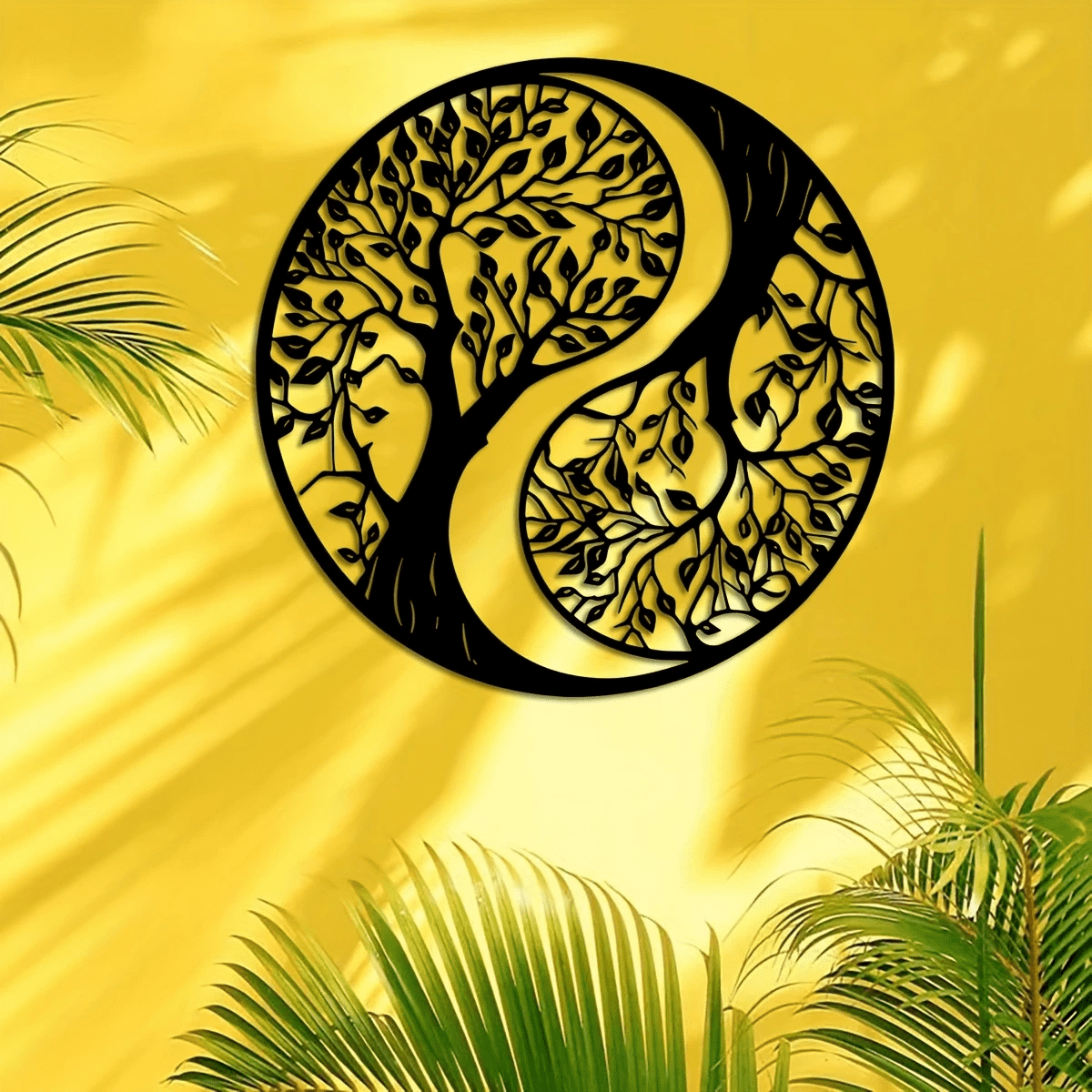 Metal Tree of Life Yin Yang Wall Art, Modern Home Decor for Living Room or Balcony Housewarming ...