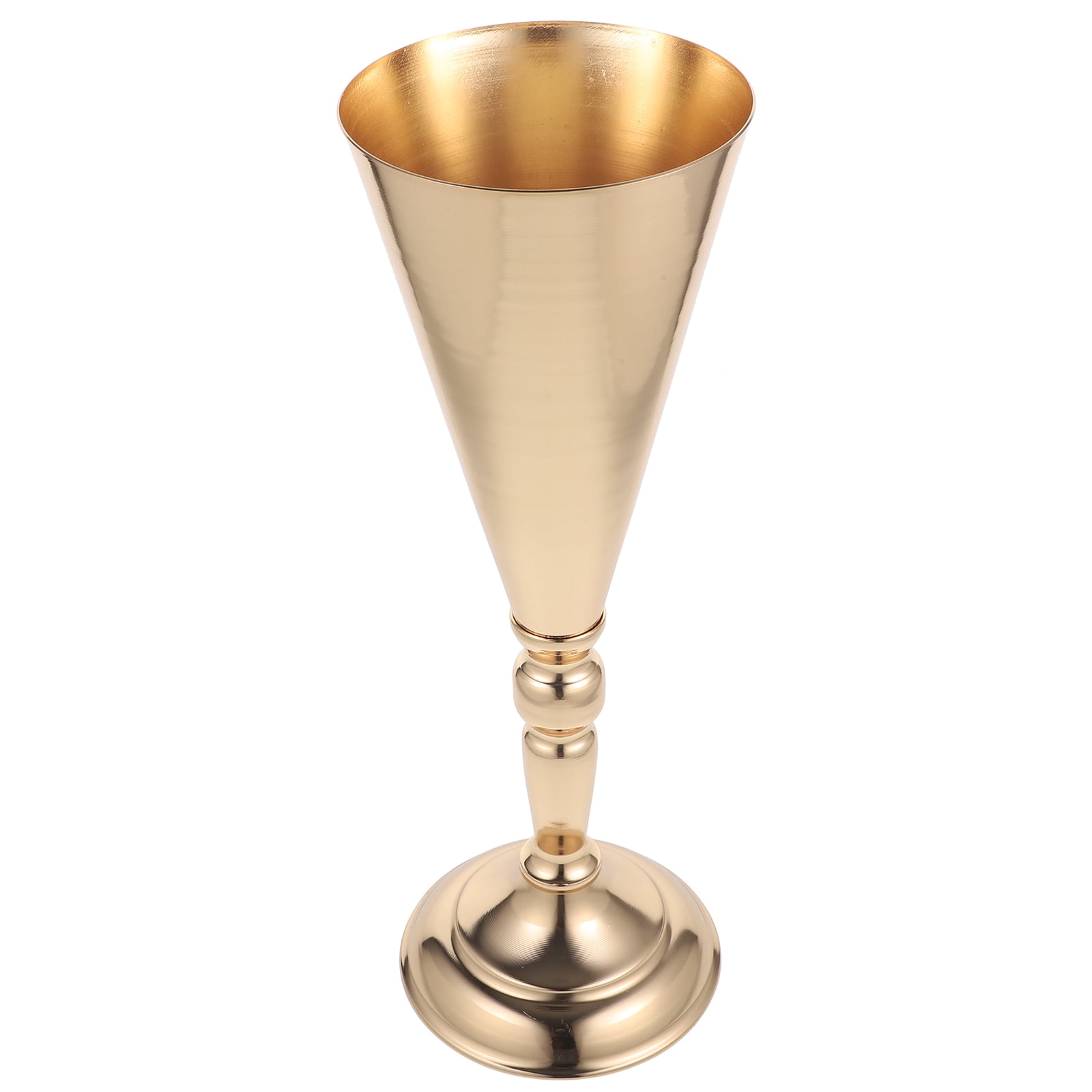 Metal Trumpet Vase Ornament Simple Vase Decor for Kitchen Faux Floral ...