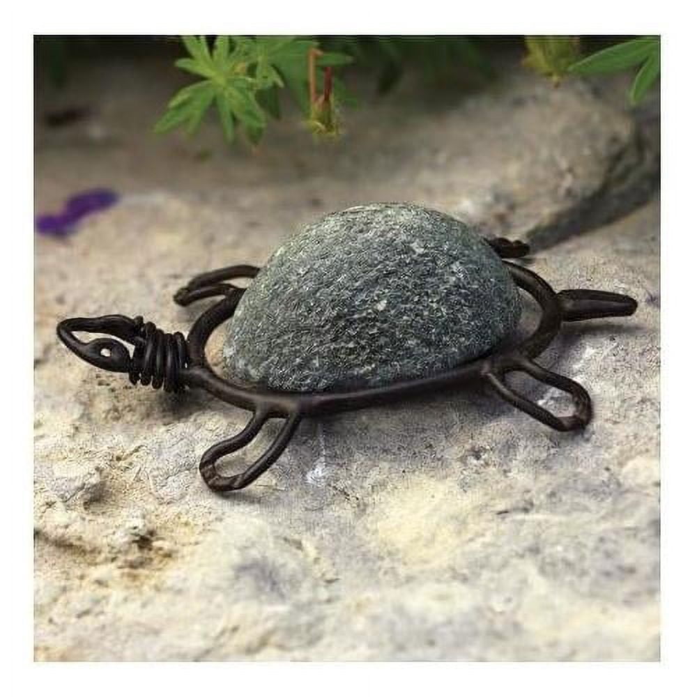 Metal Turtle Natural River Stone with Wire - Walmart.com
