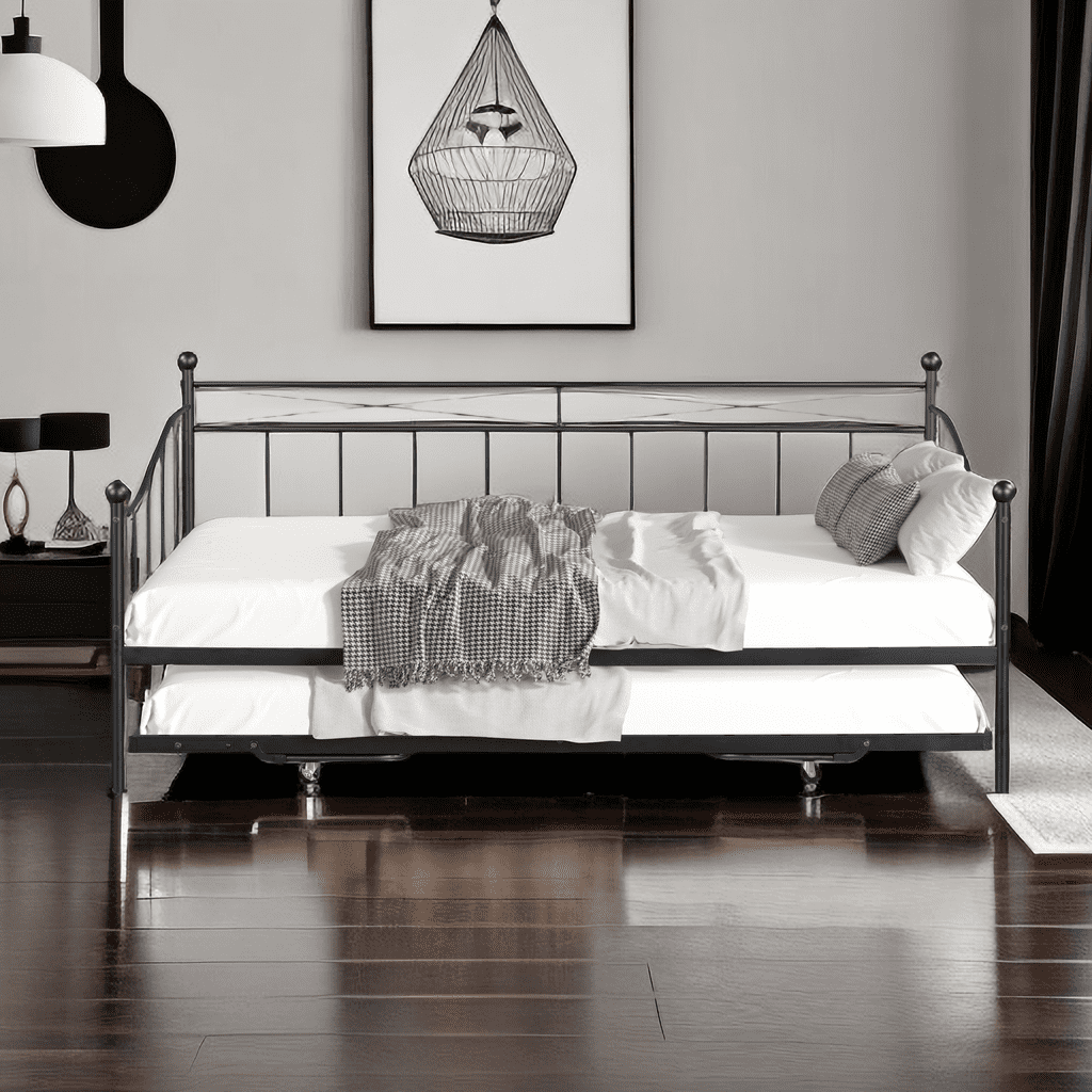 Metal Twin Daybed with Pop-up Trundle - Twin to King Daybed with ...