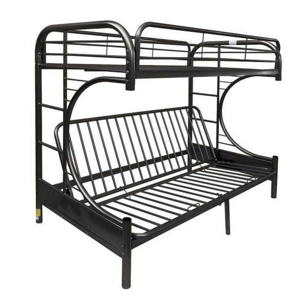 Metal Twin-Full Bunk Bed, Sturdy Steel Metal Bed Frame with Built-in ...