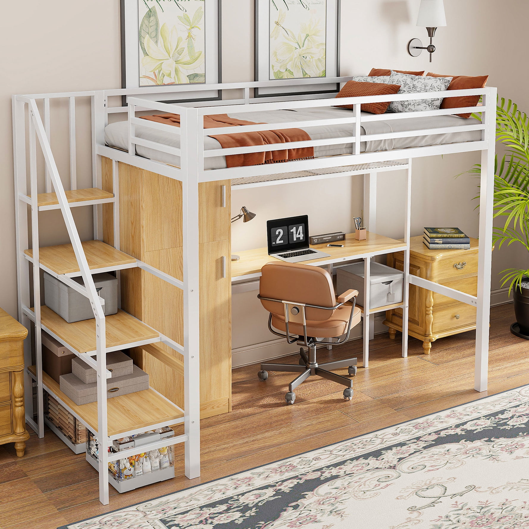 Metal Twin Size - Streamlined Frame with Storage - Bedroom for Work and ...