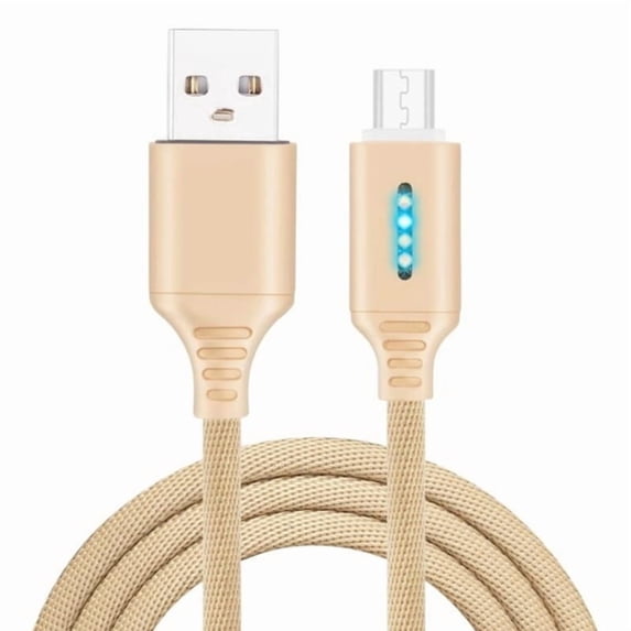 Metal USB to USB C/V8 Cable Charging Cable with LED Light Fast Charging ...