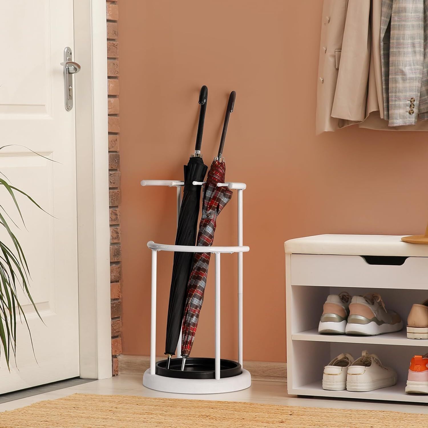 Metal Umbrella Holder Stand, with Removable Drip Tray for Tall & Short ...