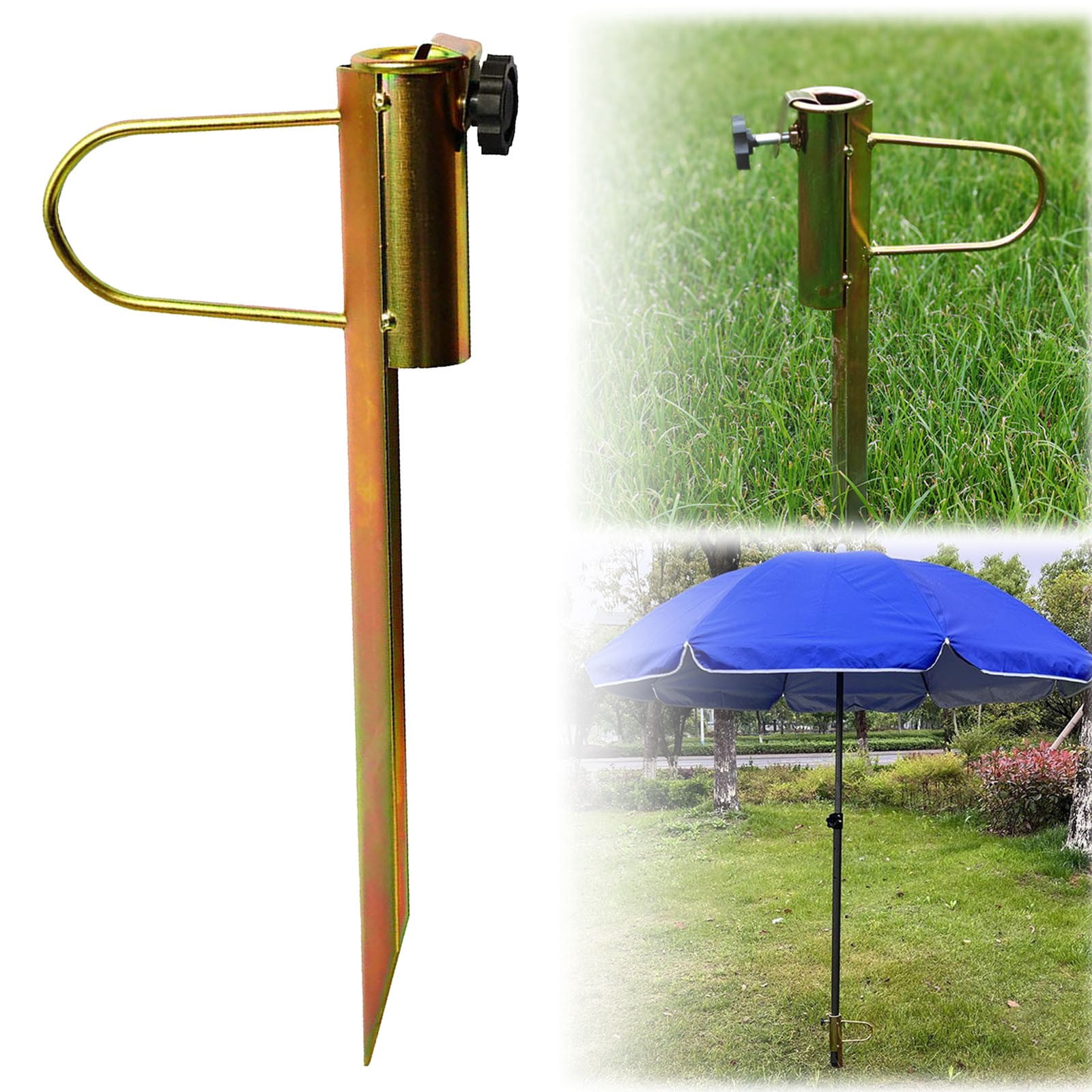 Metal Umbrella Stand Ground Anchor - 36mm Socket Fits 19-32mm Parasols ...