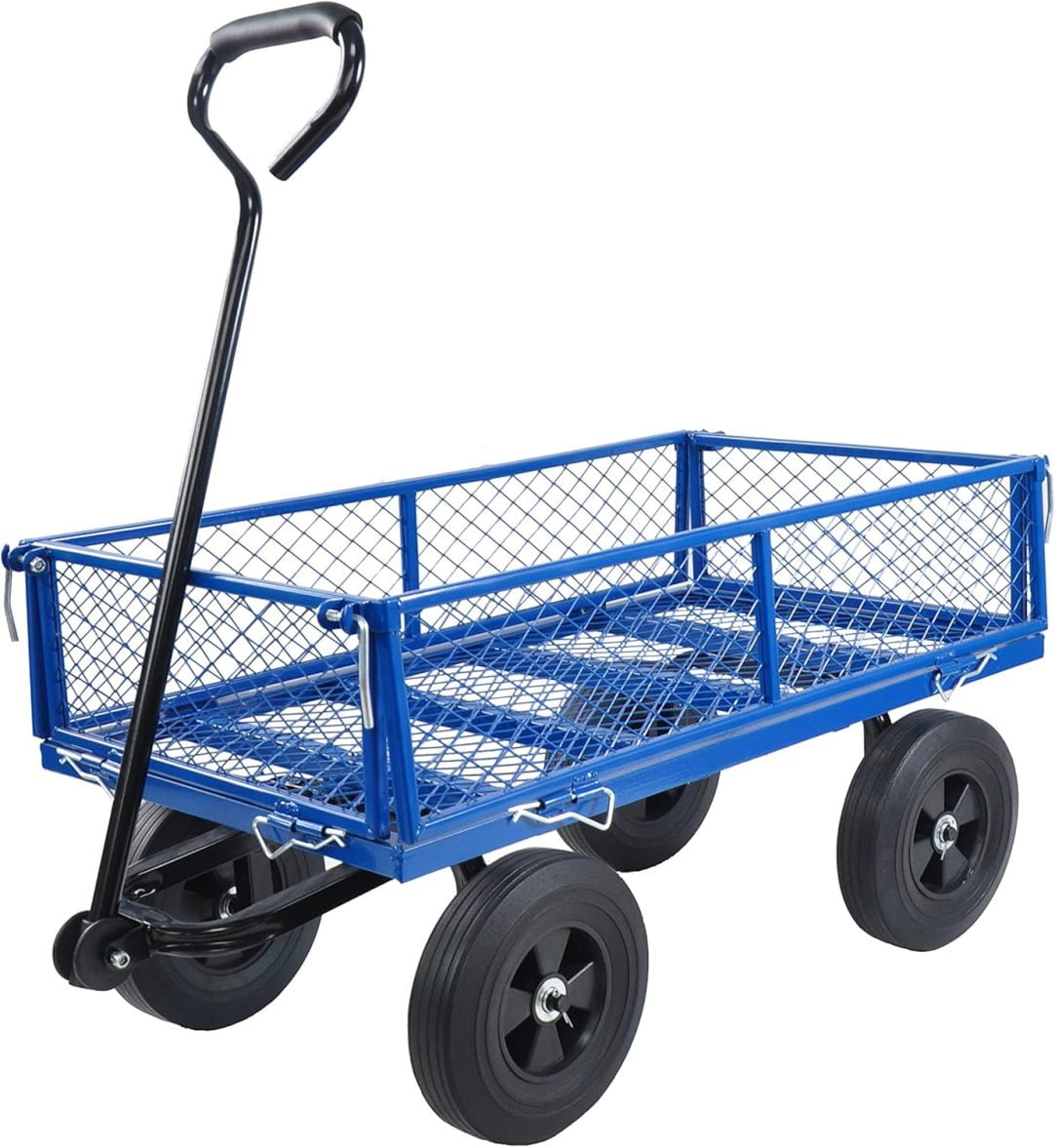 Metal Utility Wagon with 10" Solid Large Wheels 500 Lbs Capacity Heavy ...
