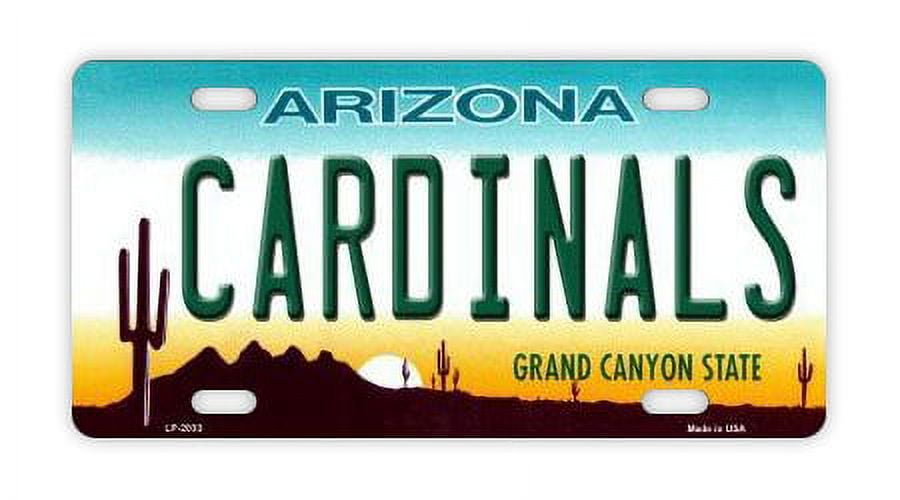 Metal Vanity License Plate Tag Cover - Phoenix Cardinals - Football ...