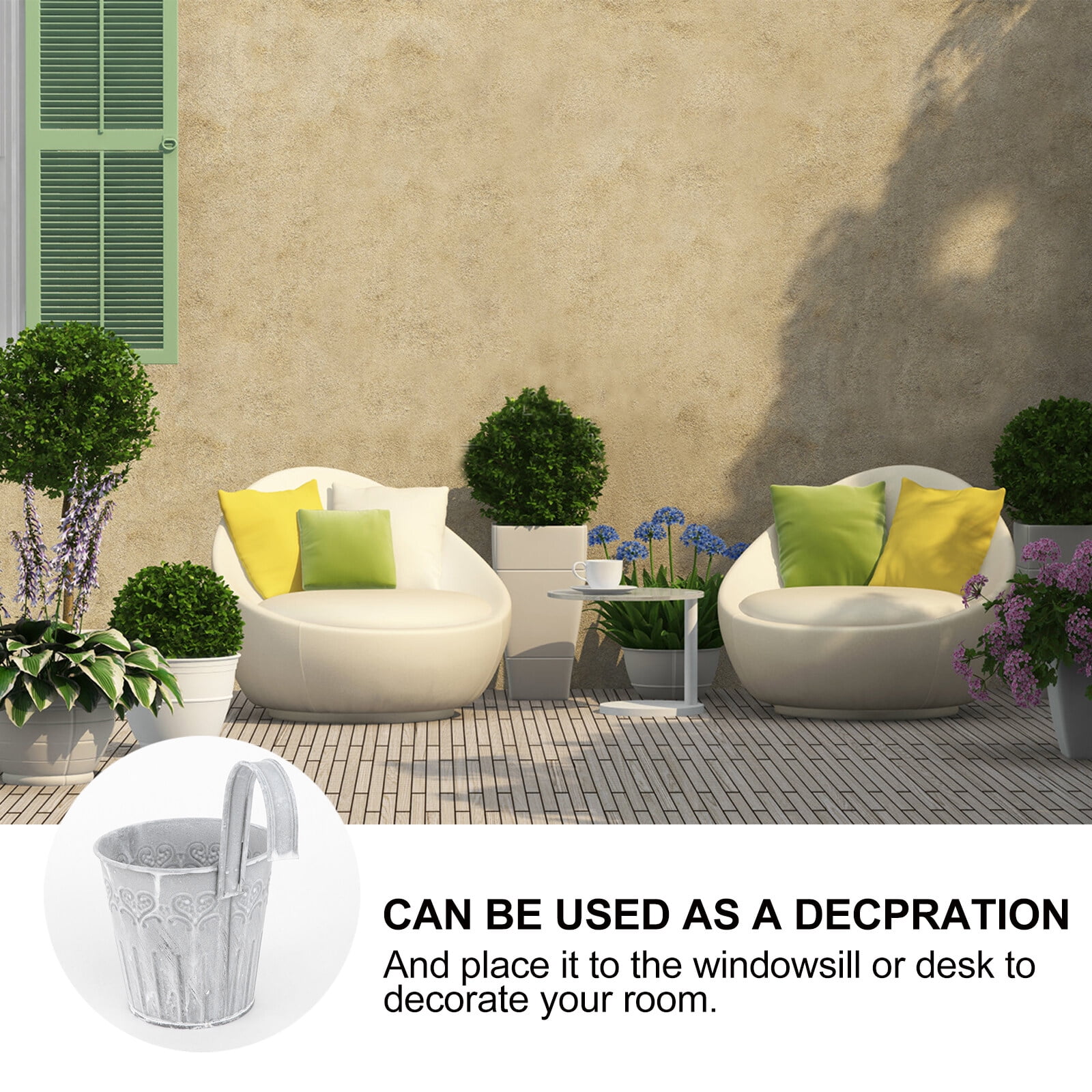 Clispeed metal flower bucket Flower Bucket Iron 5Set Event - Walmart.com