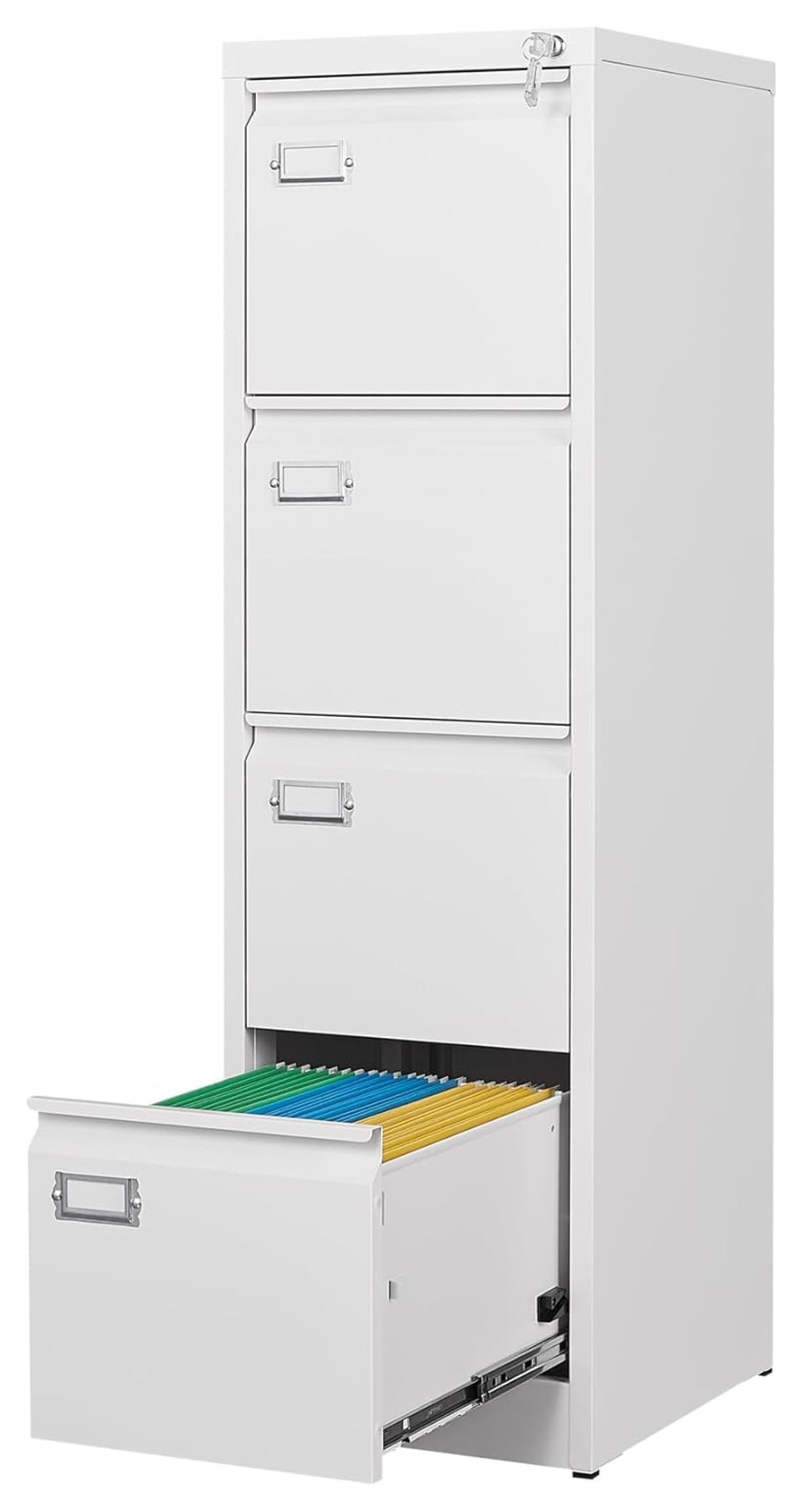 Metal Vertical File Cabinet with Lock，Narrow Filing Cabinets Hanging ...